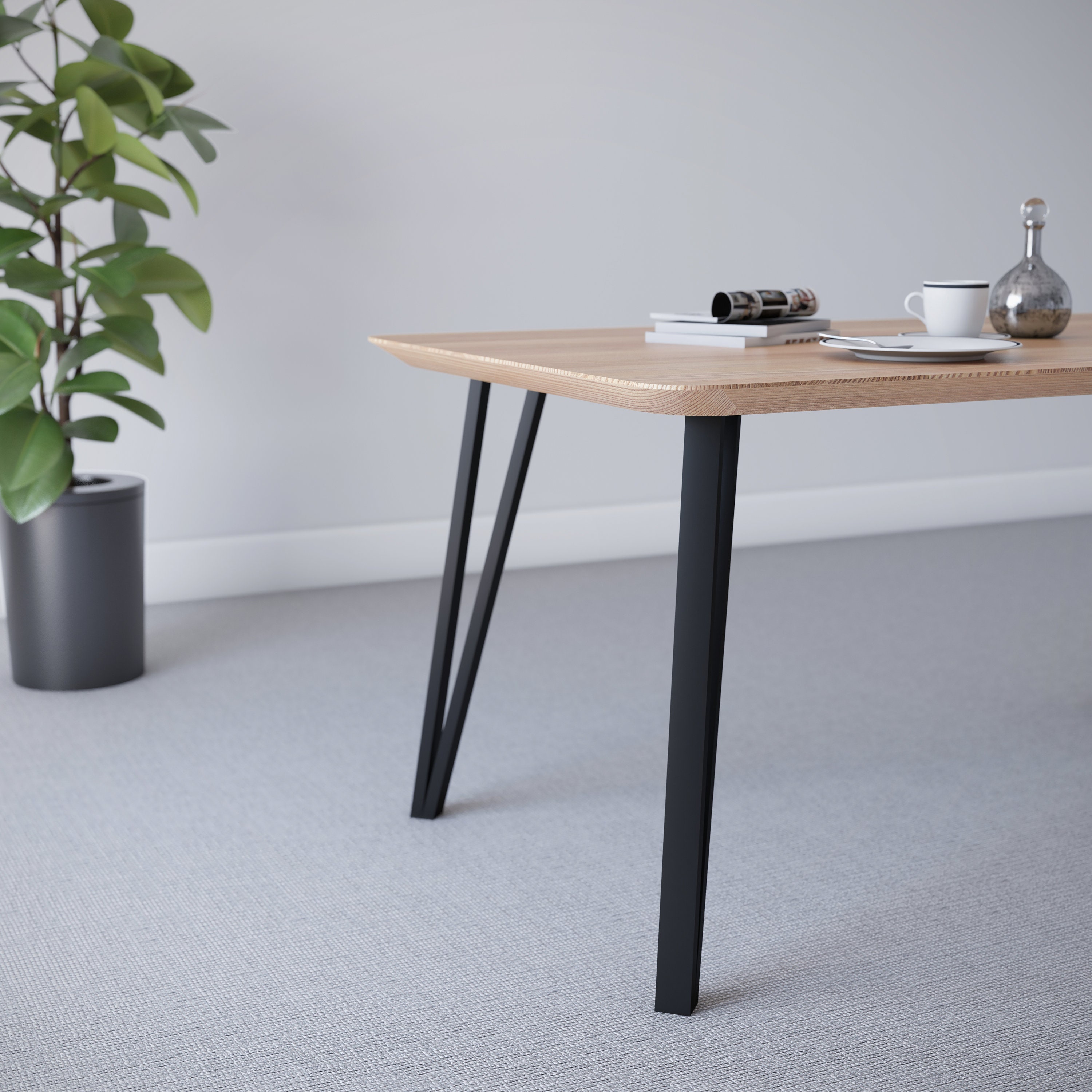 4 X Hairpin Tapered Table Legs Durable Table and Bench Legs, Metal Legs ...
