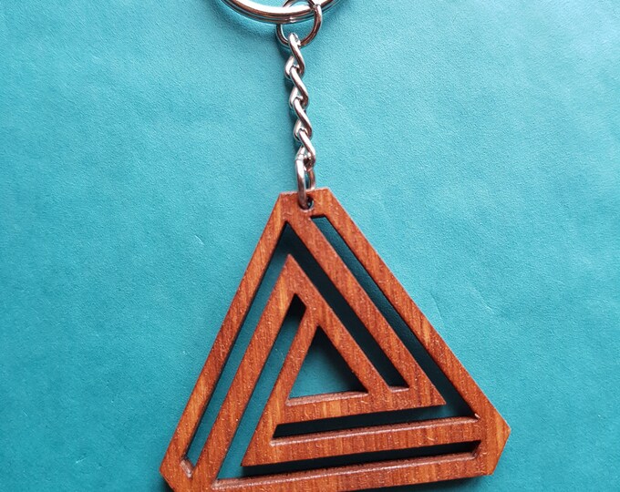 Geometric Impossible Triangle Keyring Keychain Beautiful Gift by Aker ...