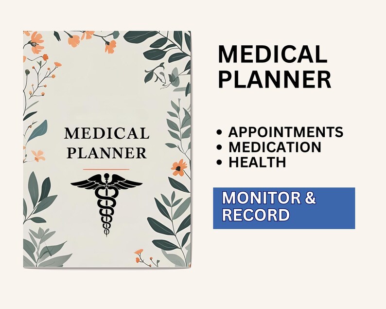 Medical Planner PDF | Printable Health Organizer, Doctor Visit Log ...