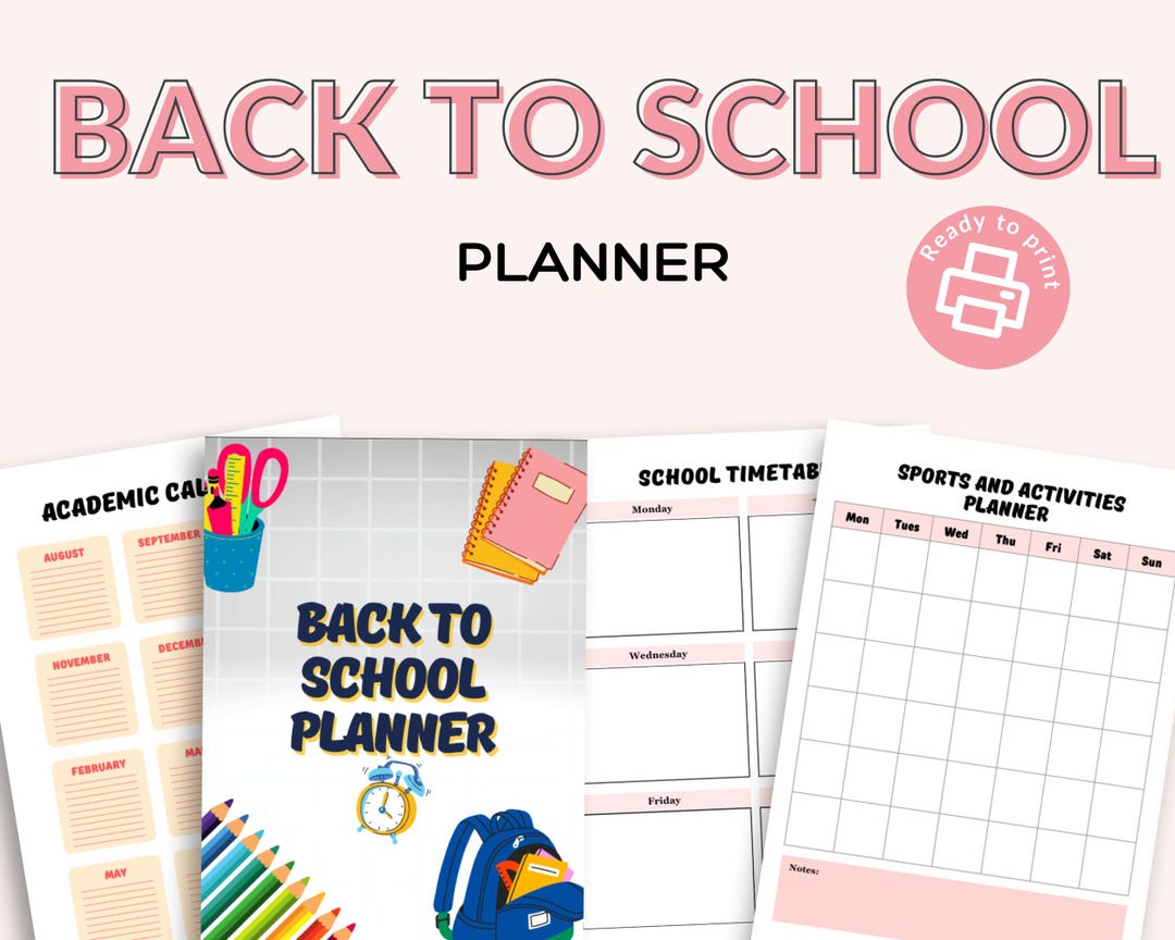 Printable Back to School Planner | Academic Organizer PDF - Etsy