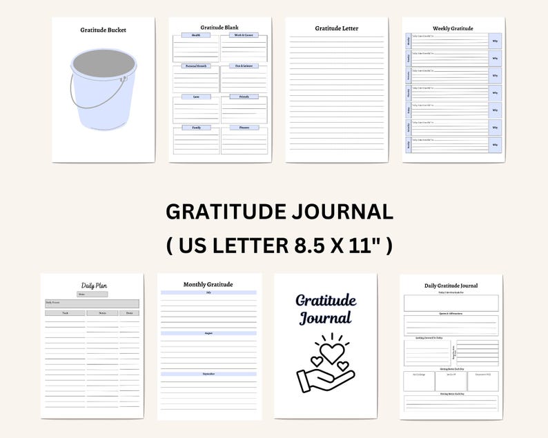 Gratitude Journal PDF | Daily Mindfulness, Reflection Prompts (digital ...