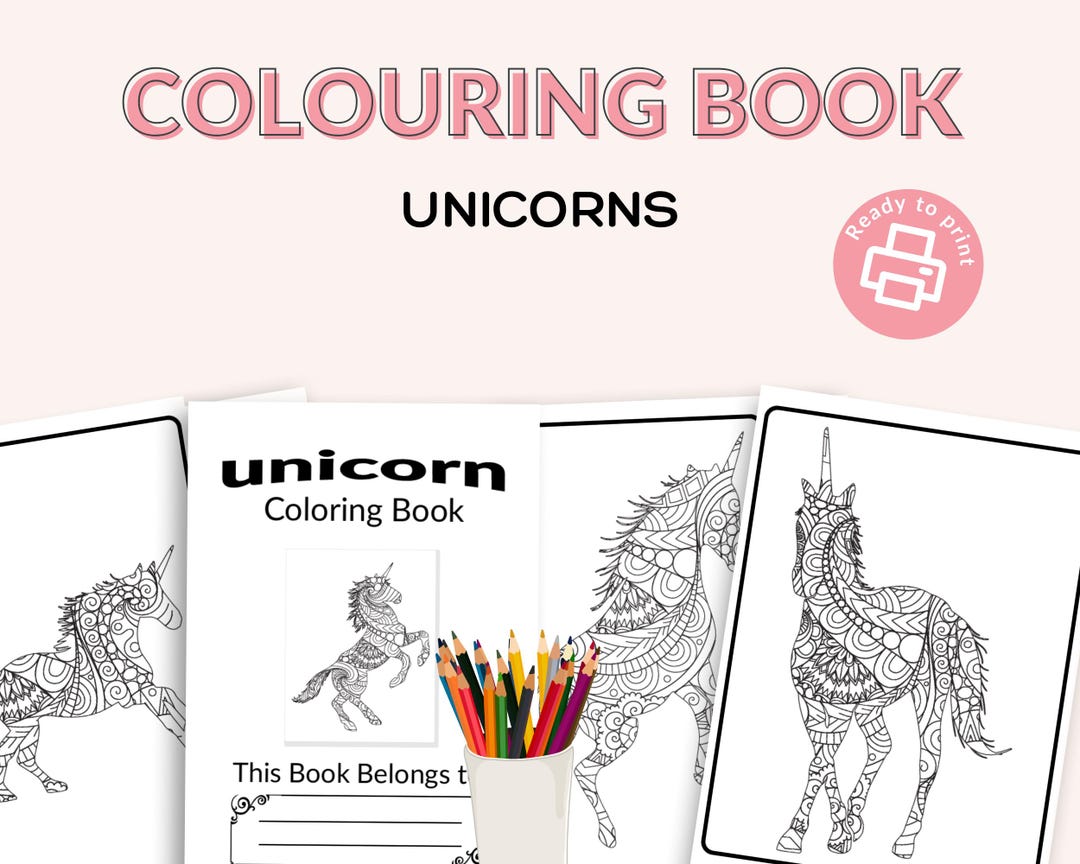 Printable Unicorn Coloring Book for Kids | Magical Fantasy Creatures ...