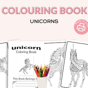 Printable Unicorn Colouring Book for Kids | 6 Magical Pages | Cute ...