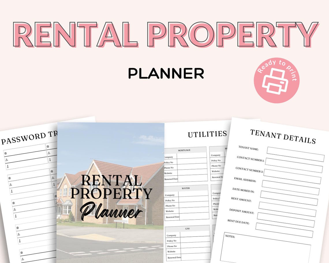 Printable Rental Property Planner | Real Estate Investment Tracker PDF ...