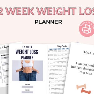 12-week Weight Loss Planner | Printable Fitness & Nutrition Journal PDF ...
