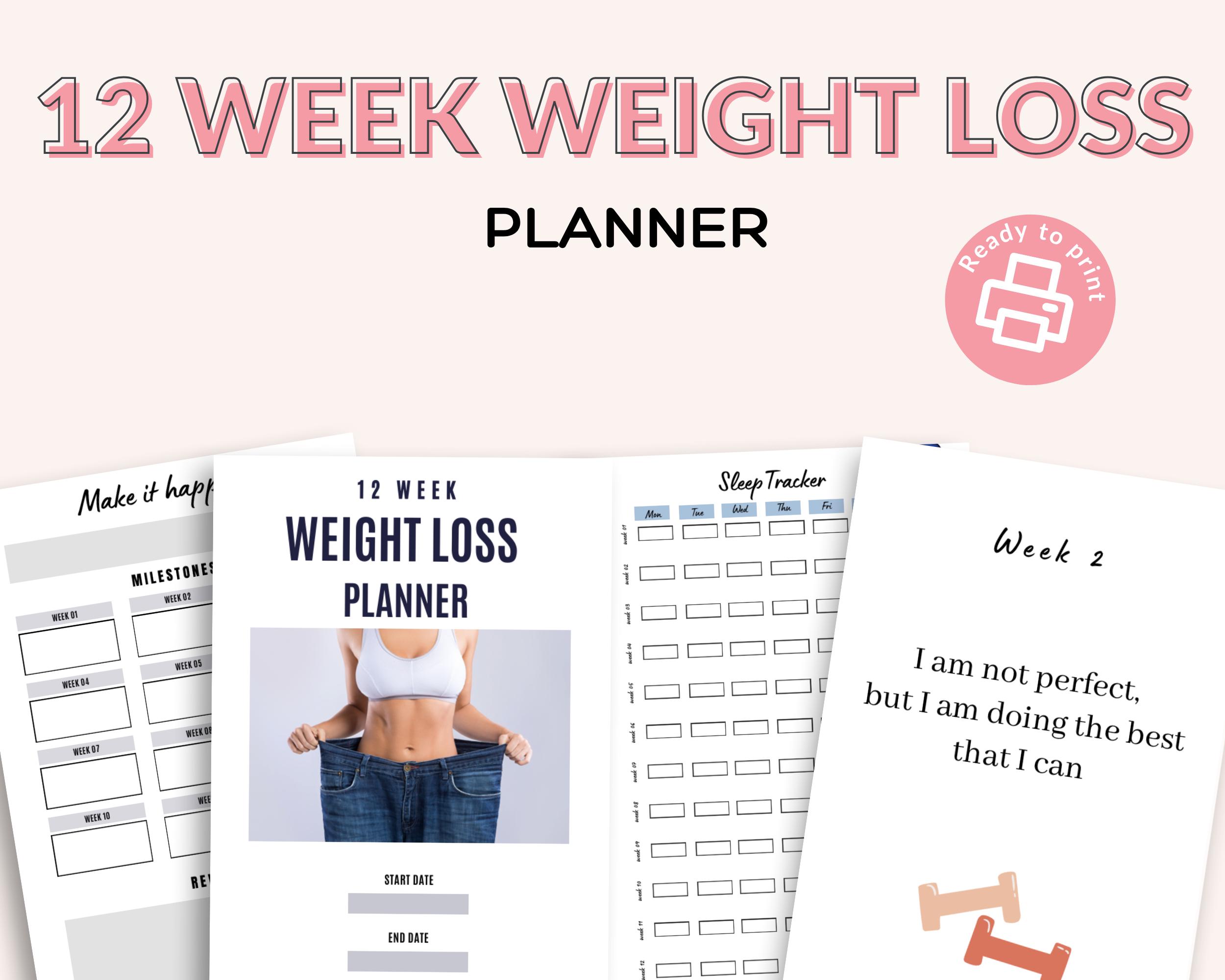 12-week Weight Loss Planner | Fitness, Nutrition, Habit Tracker (PDF ...