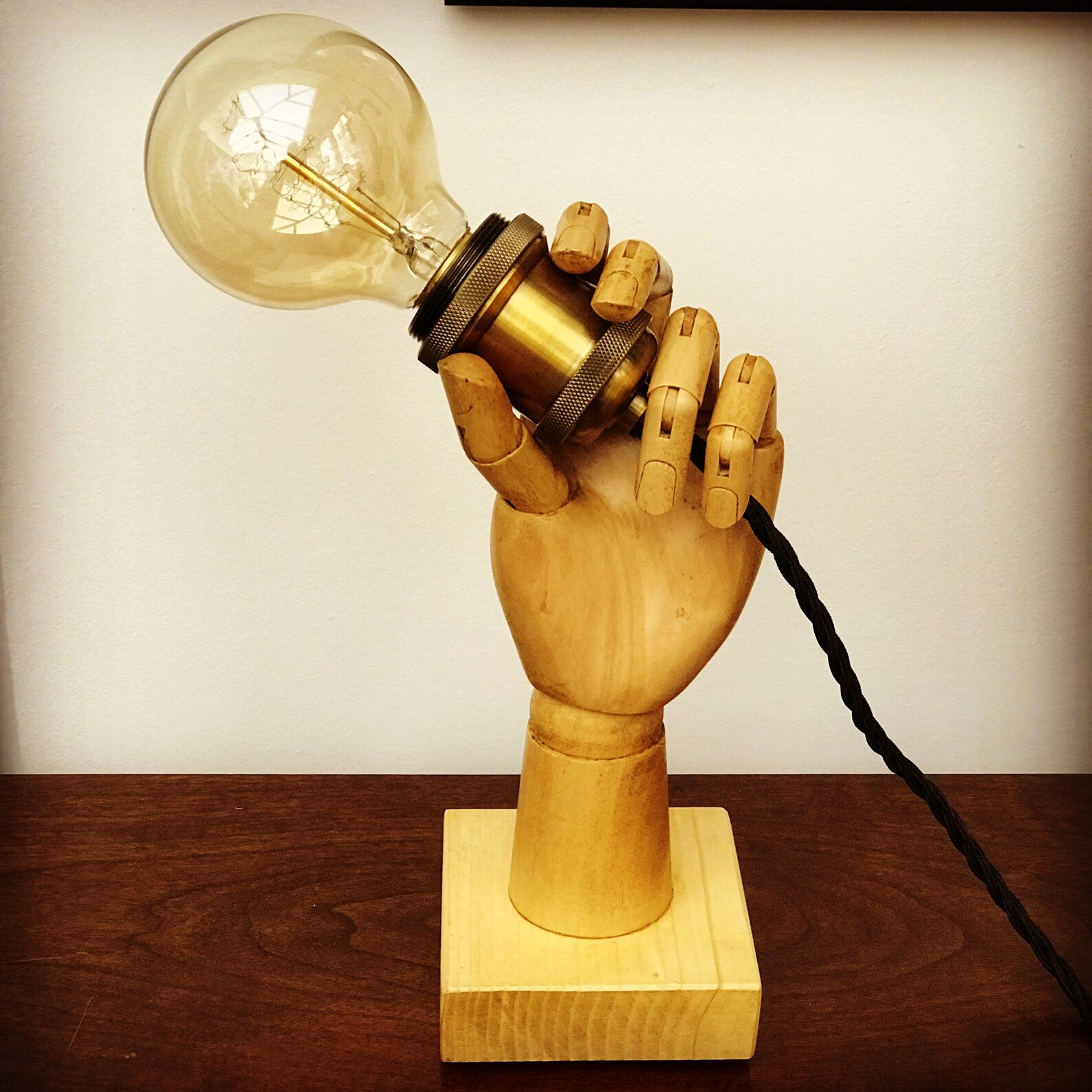 Wooden Vintage Mannequin Hand Lamp Table Lamp Bedside Light - Etsy UK