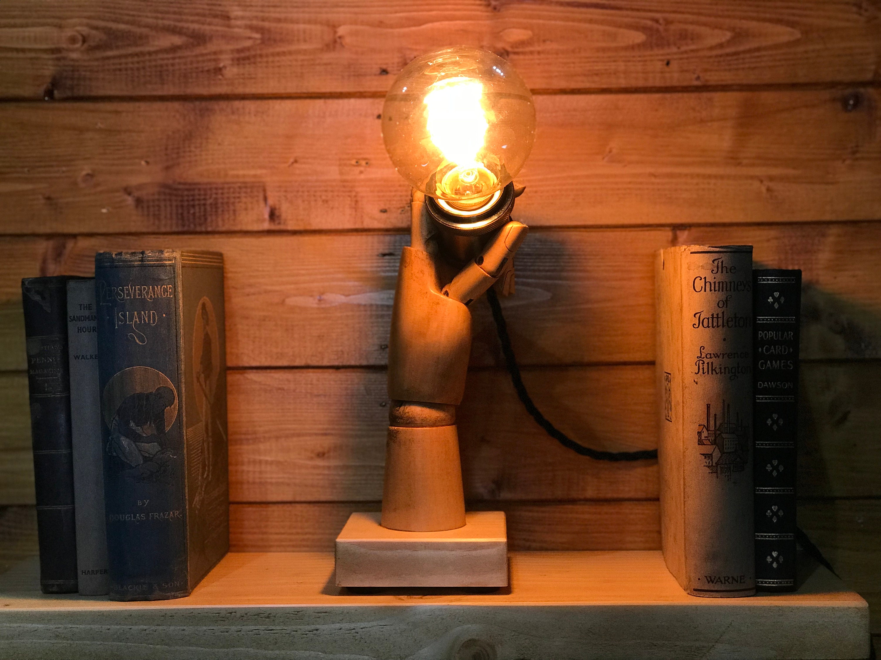 Wooden Vintage Mannequin Hand Lamp Table Lamp Bedside Light - Etsy UK