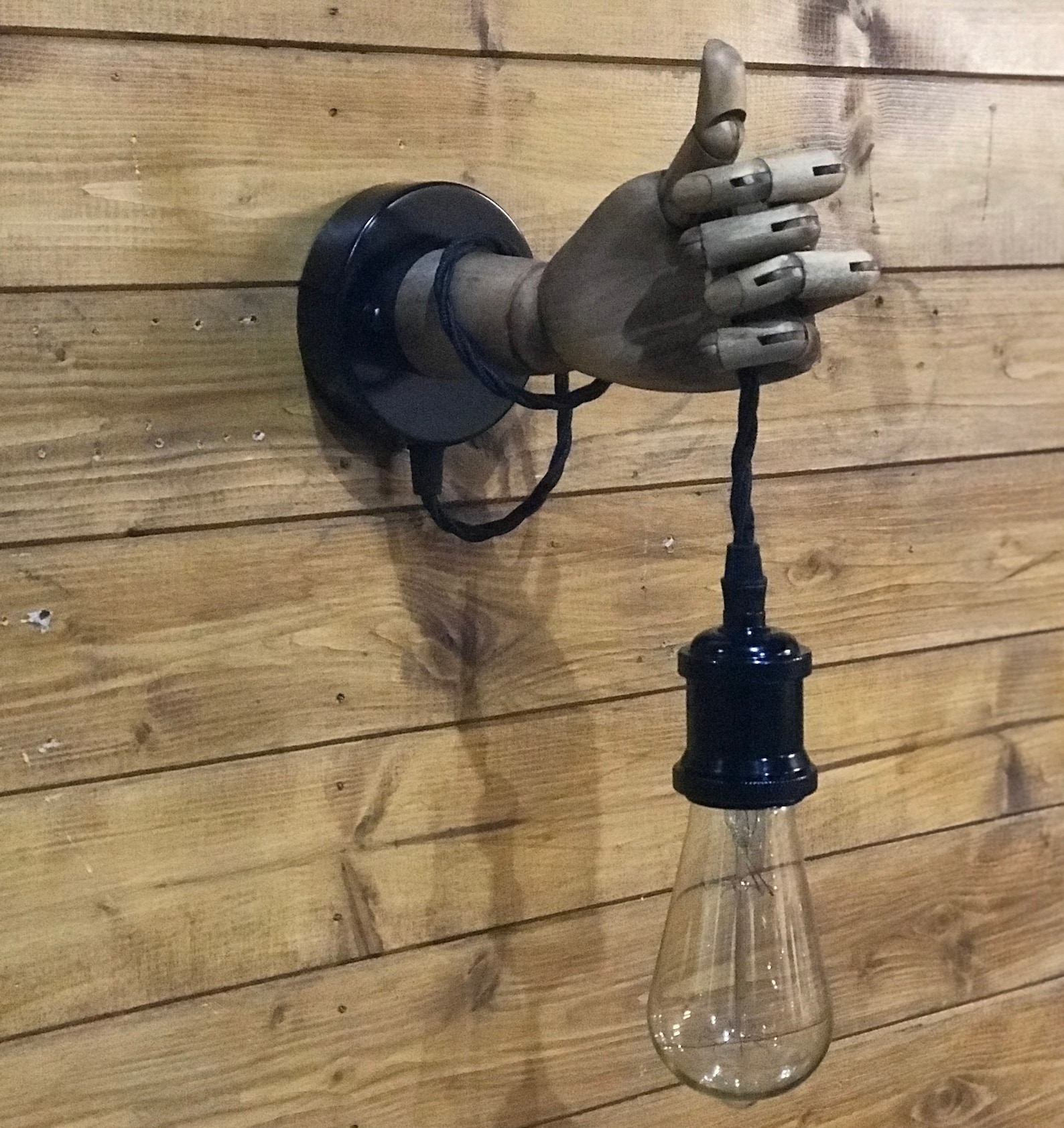 Wooden Vintage Mannequin Hand Lamp Wall Lamp Sconce Edison - Etsy UK
