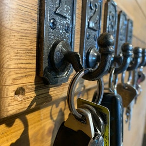 Numbered Industrial Key Holder 5 Hook Design With Antique Oak - Etsy