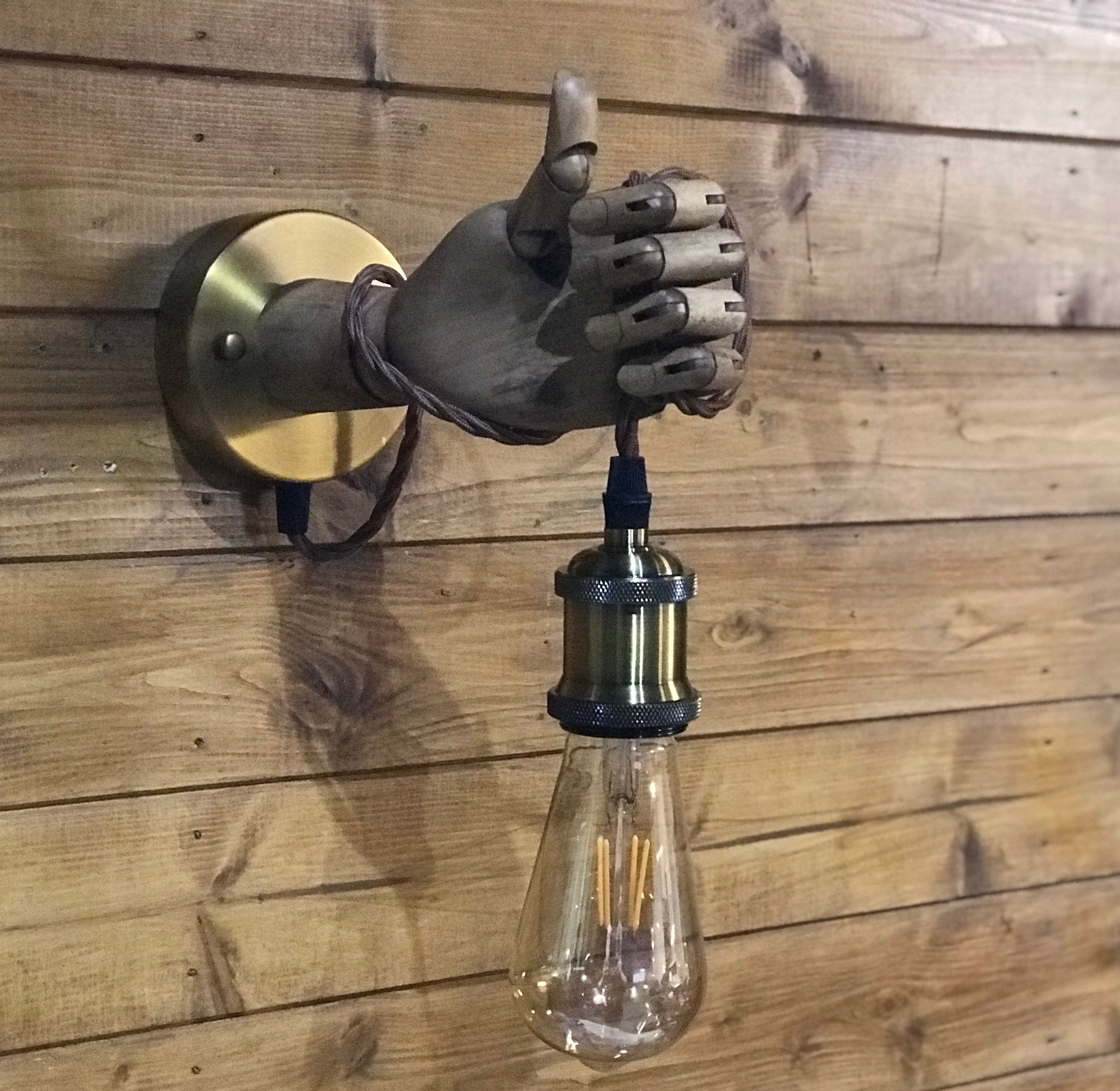 Wooden Vintage Mannequin Hand Lamp Wall Lamp Sconce Edison - Etsy UK