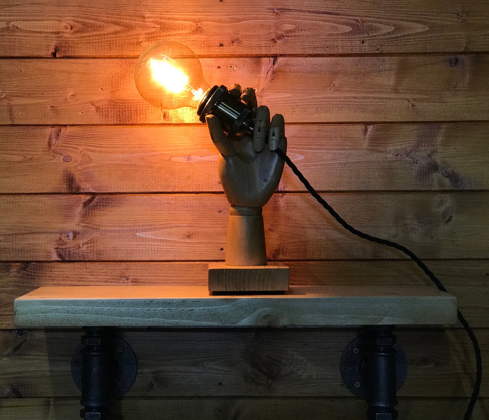 Wooden Vintage Mannequin Hand Lamp Table Lamp Bedside Light - Etsy UK