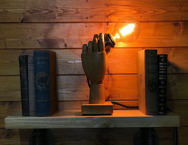 Wooden Vintage Mannequin Hand Lamp Table Lamp Bedside Light - Etsy UK