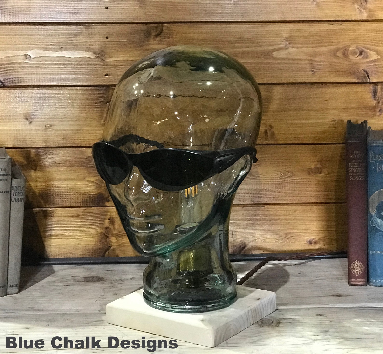 Mannequin Head Glass Table / Desk Lamp Choice of Wood Finish - Etsy UK