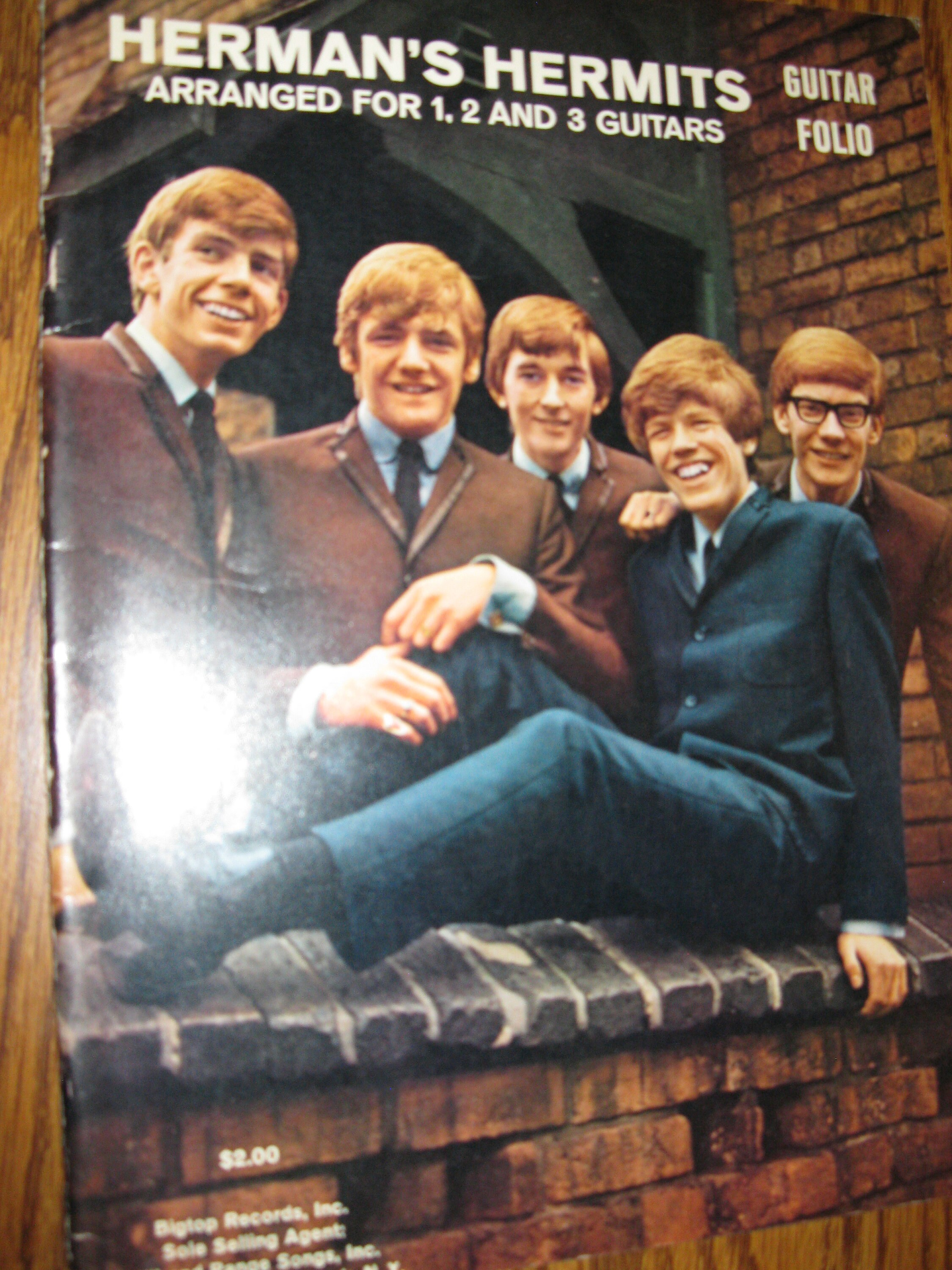 Vintage Herman's Hermits Guitar Folio Music 'arranged for 1,2 and 3 ...