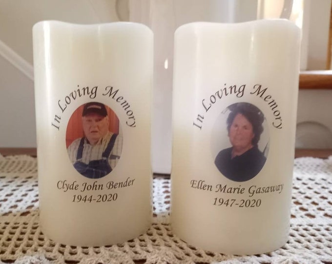 Memorial Candle/in Loving Memory Flameless LED Battery Operated Candle ...