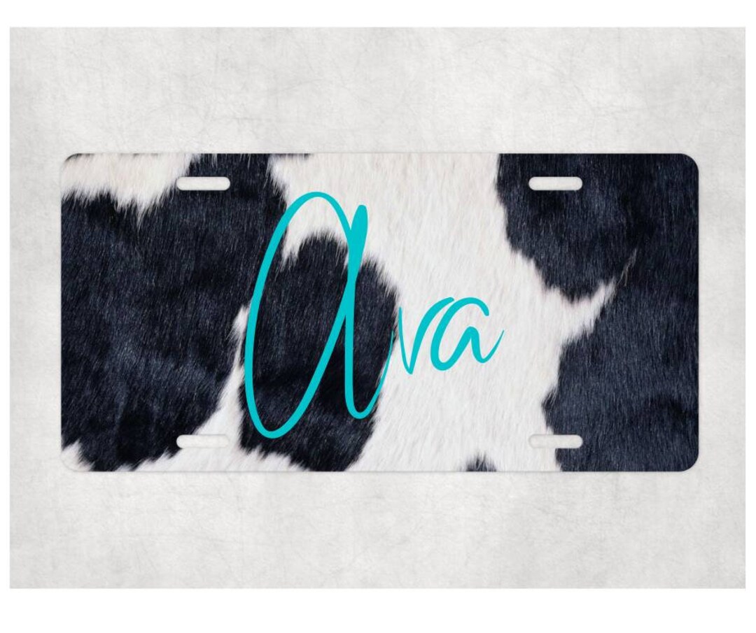 Black and White Cow Print Licenses Plate/cow Print License Plate/cow ...