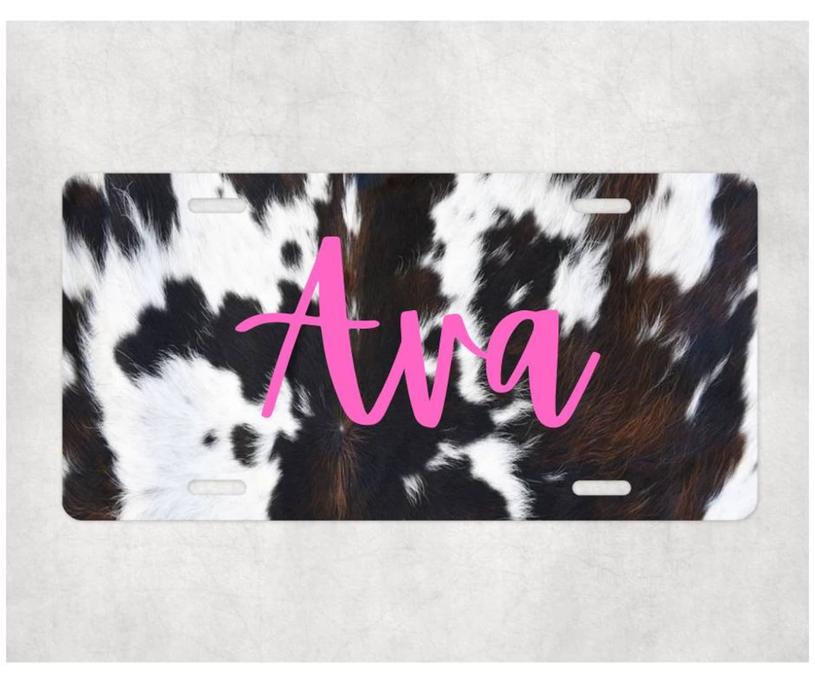 Cow Print Personalized License Plate - Etsy