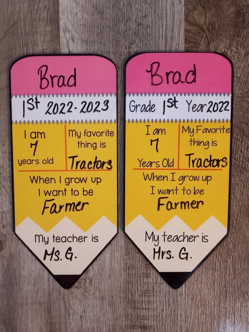 First Day of School Pencil Sign: Dry Erase MDF Board - Etsy
