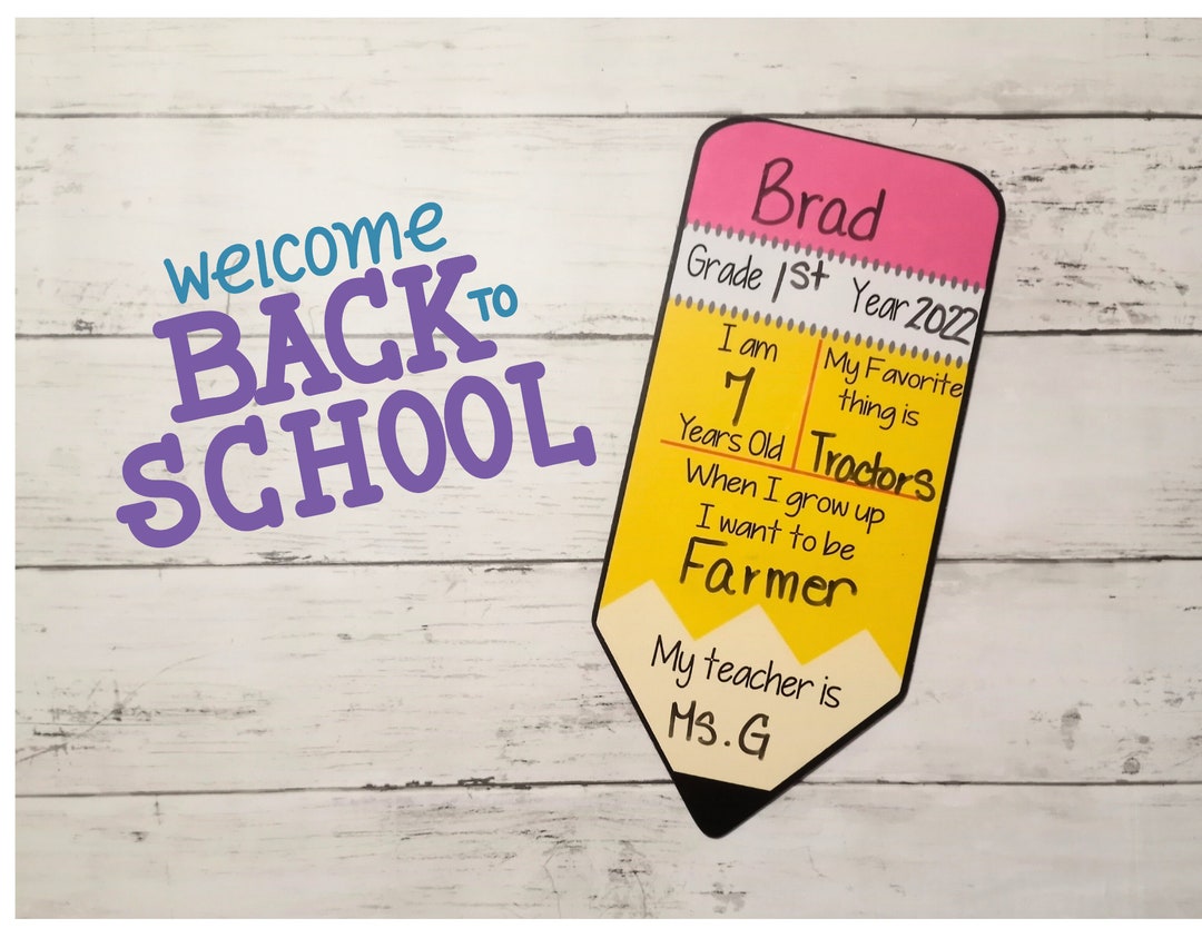 First Day of School Pencil Sign: Dry Erase MDF Board - Etsy