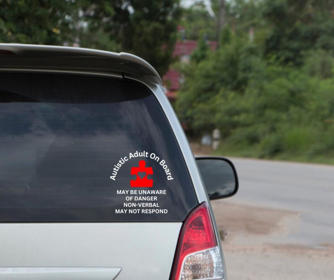 One Piece Autistic Adult Warning Decal: Emergency Alert Sticker for Car ...