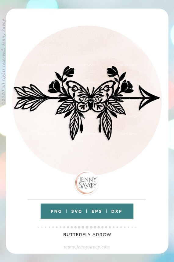 Butterfly Arrow Svg Transparent Png Dxf & Eps File Boho - Etsy Finland