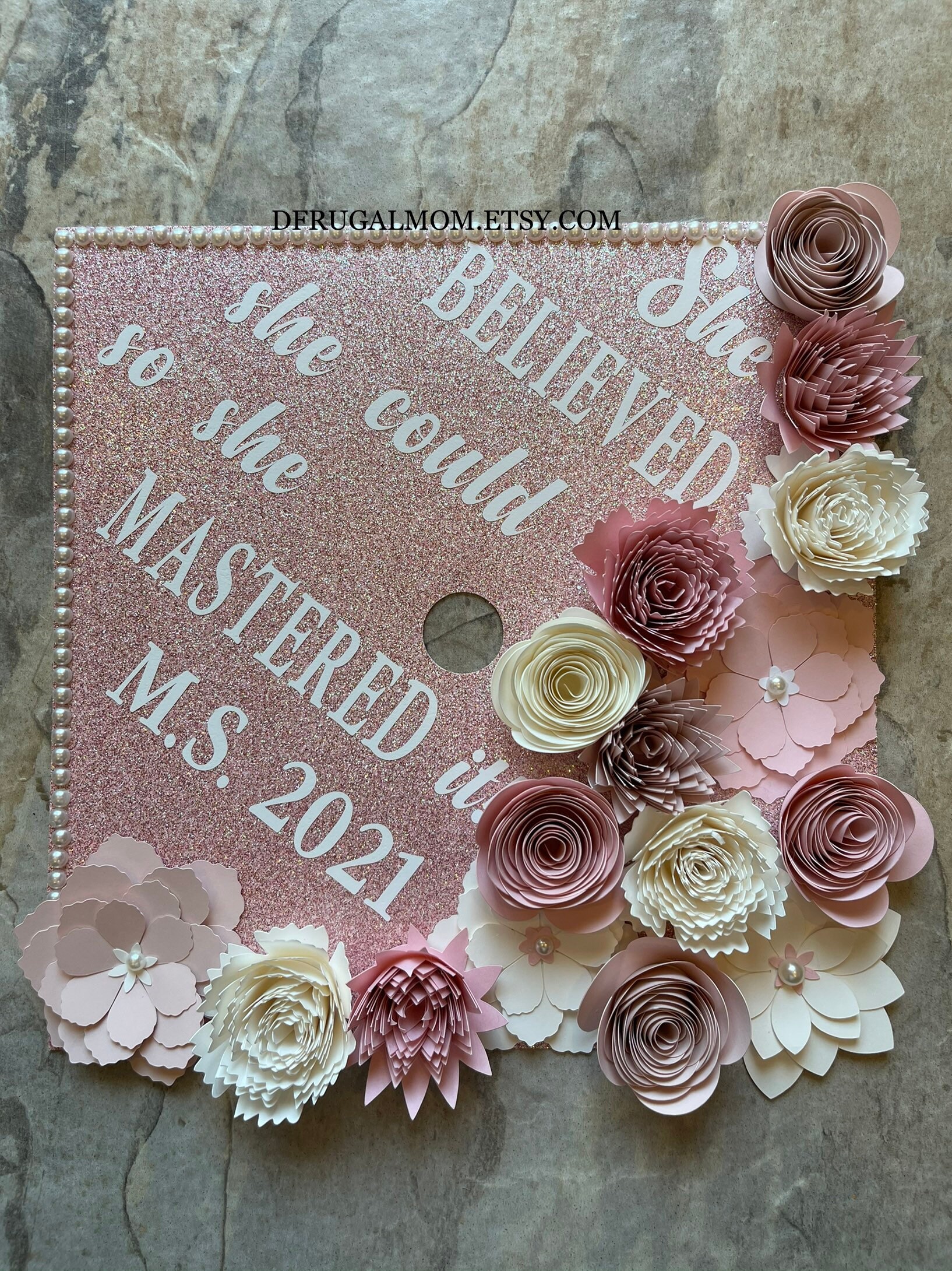 She Believed She Could so She Mastered It, Graduation Cap Topper ...