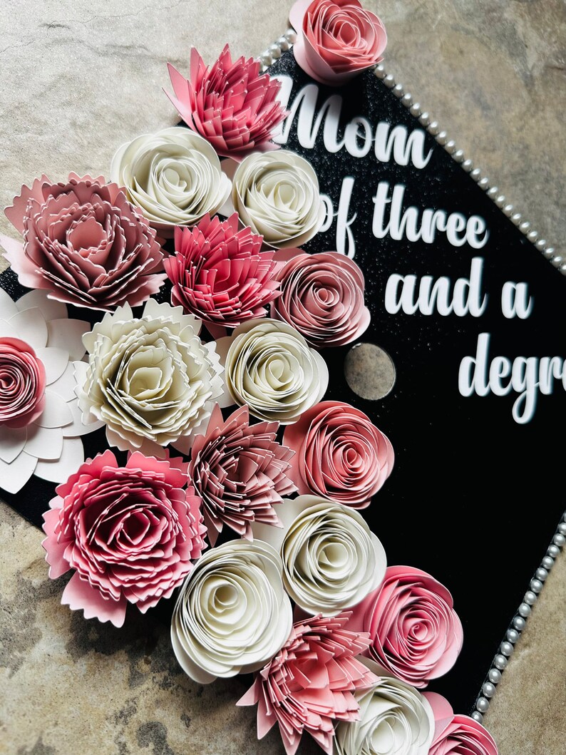 Mom of Three and A Degree | Graduation Cap Decor | Graduation Cap ...
