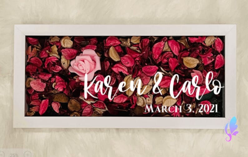 Wedding Shadow Box With Names and Date - Etsy