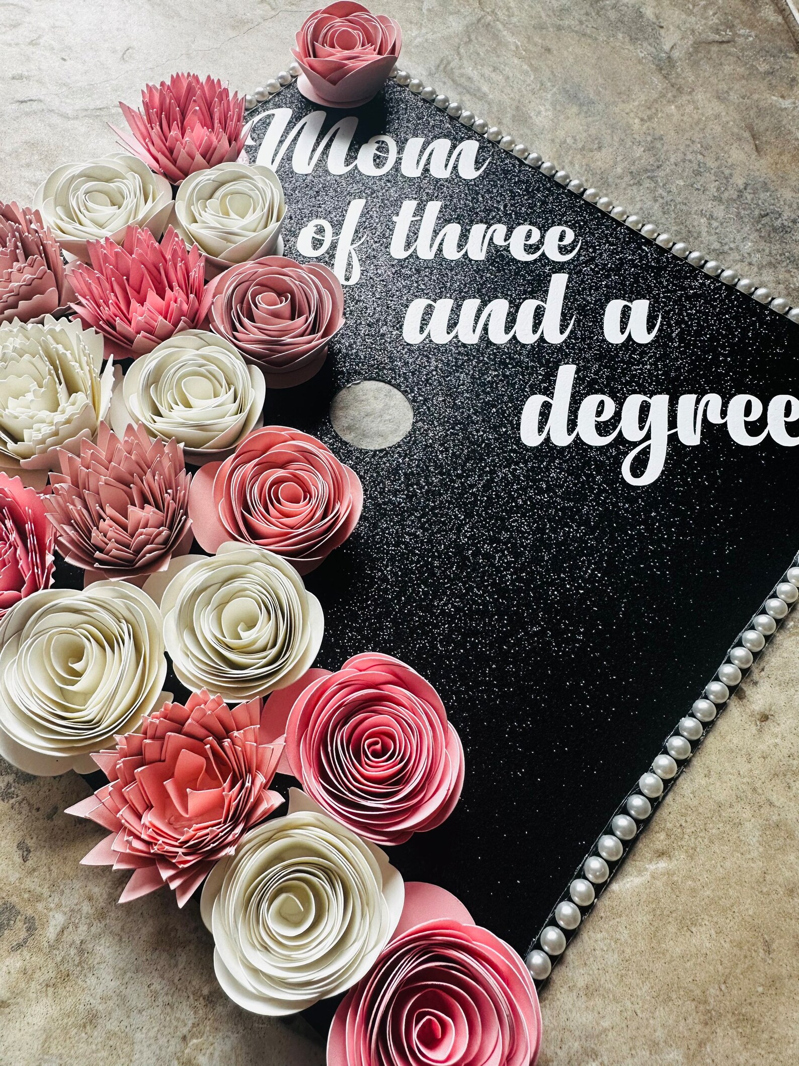 Mom of Three and A Degree | Graduation Cap Decor | Graduation Cap ...