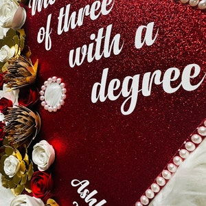 Mom of Three Graduation Cap Decor | Graduation Cap Topper | Class 2023 ...
