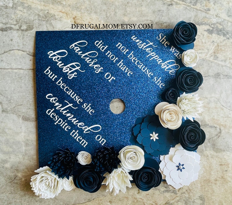 She Was Unstoppable Graduation Cap Topper Graduation Cap - Etsy