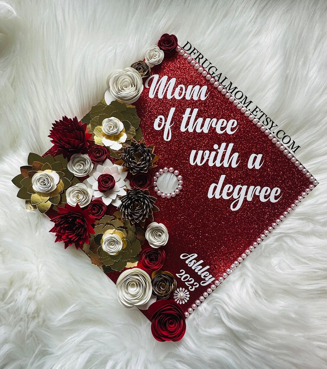 Mom of Three Graduation Cap Decor | Graduation Cap Topper | Class 2023 ...