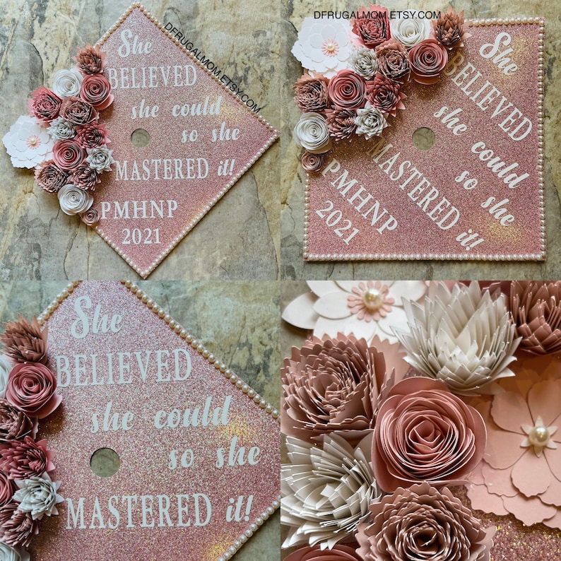 She Believed She Could so She Mastered It Graduation Cap - Etsy