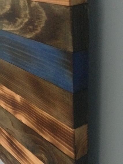 Thin Blue Line Rustic Wooden Flag - Etsy