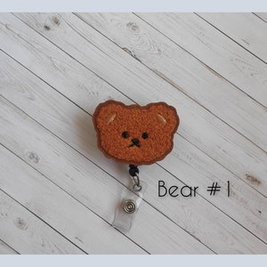 Fuzzy Bear Badge Reel, Retractable Badge Holder, Nurse Badge Reel ...