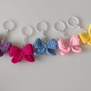 Crochet Mini Bow Keychain, Cute Bow Keychain, Bow, Keychain - Etsy