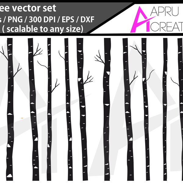 Birch Tree Svg - Etsy