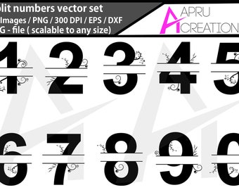 Split Numbers Svg | Etsy