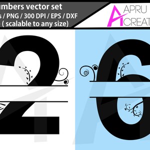 Split Numbers Svg / Split Numbers Silhouette - Etsy