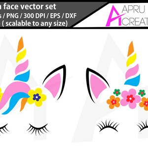 Unicorn Faces Svg / Unicorn Head Clipart - Etsy