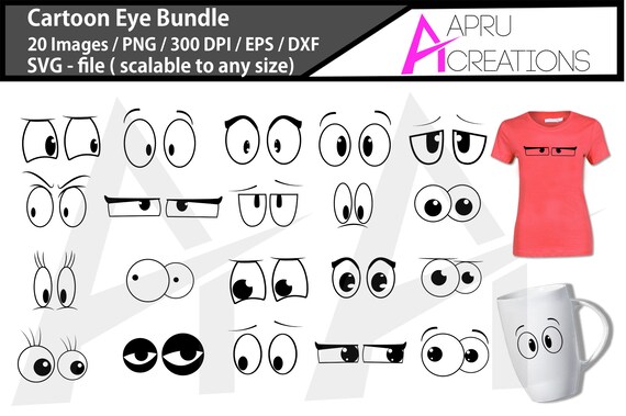 Cartoon Eyes Bundle / Cartoon Eye Svg Bundle / Cartoon Eyes - Etsy