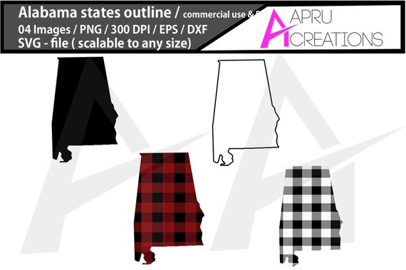 Alabama States Outline Svg / Alabama Outline Silhouette / | Etsy
