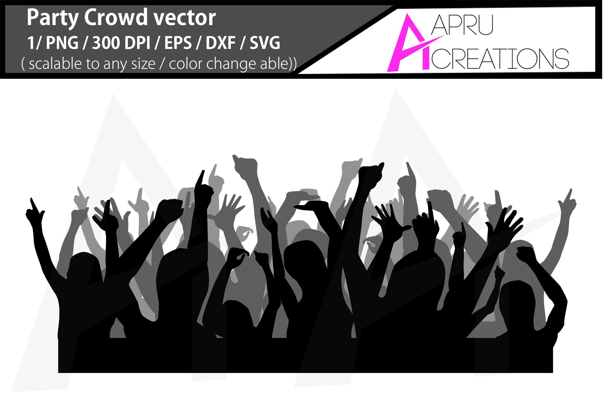 Party Crowd Silhouette Vector