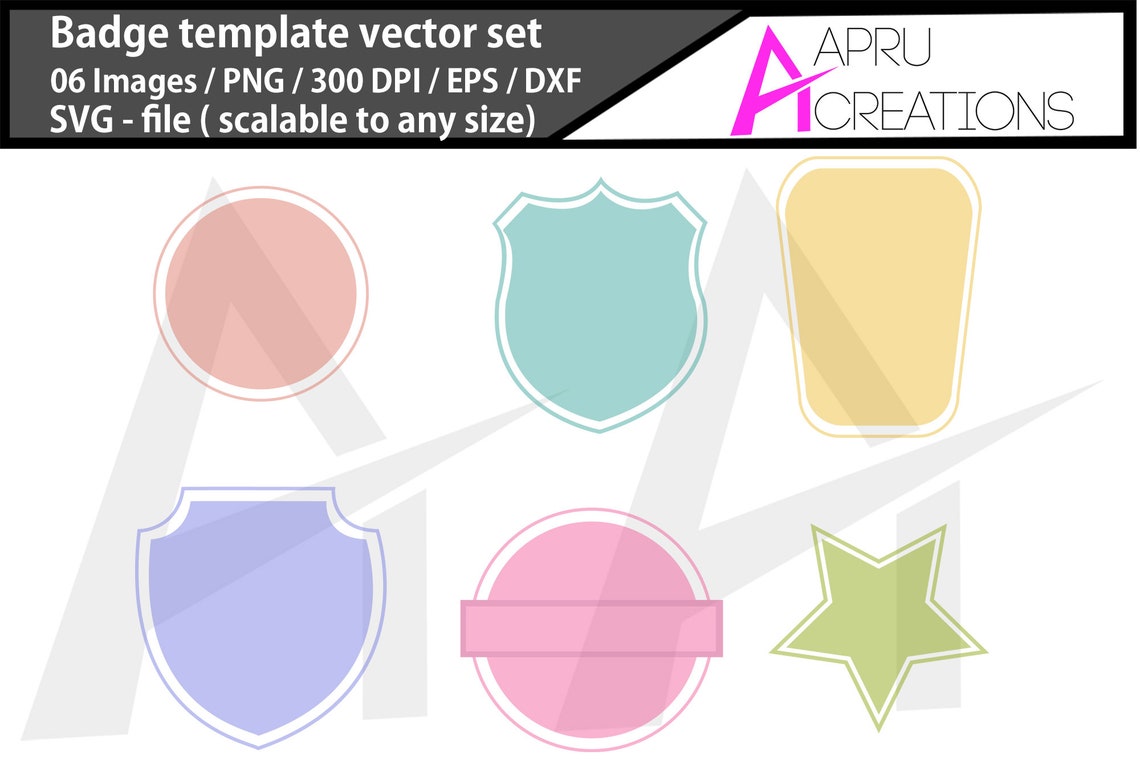 Badge Template Vector / Badge Template Silhouette - Etsy