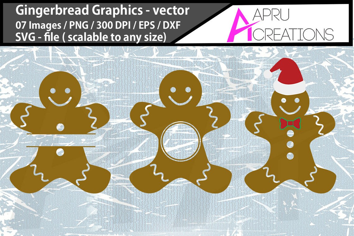 Gingerbread Svg Graphics / Gingerbread Family Vector / - Etsy