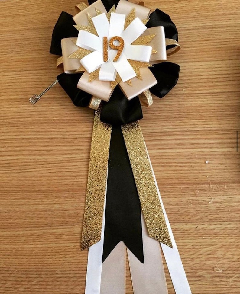 Simple and Classy - 5-layer Champagne White & Black Birthday Pin - Etsy