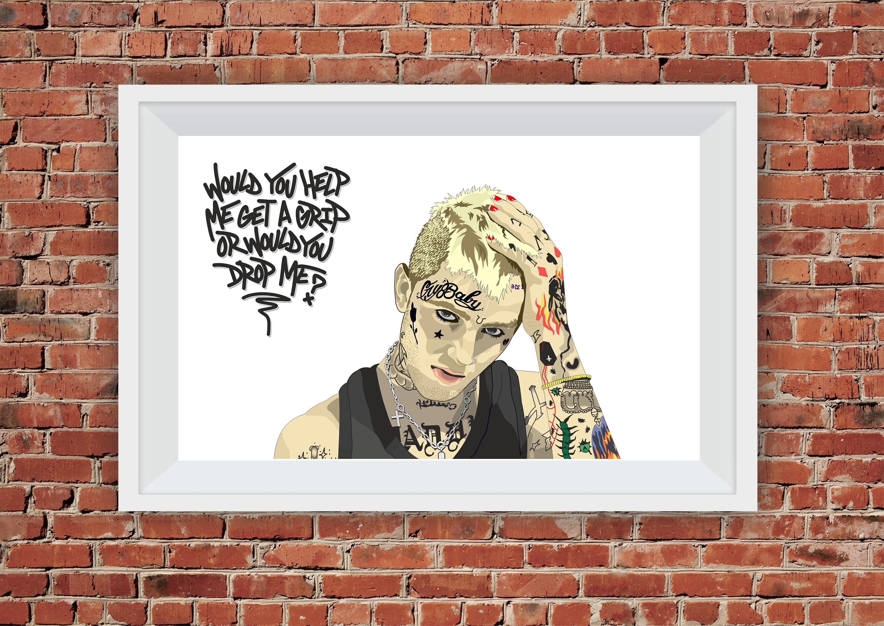 Lil Peep Custom Print Lil Peep Poster Custom Music Poster Etsy