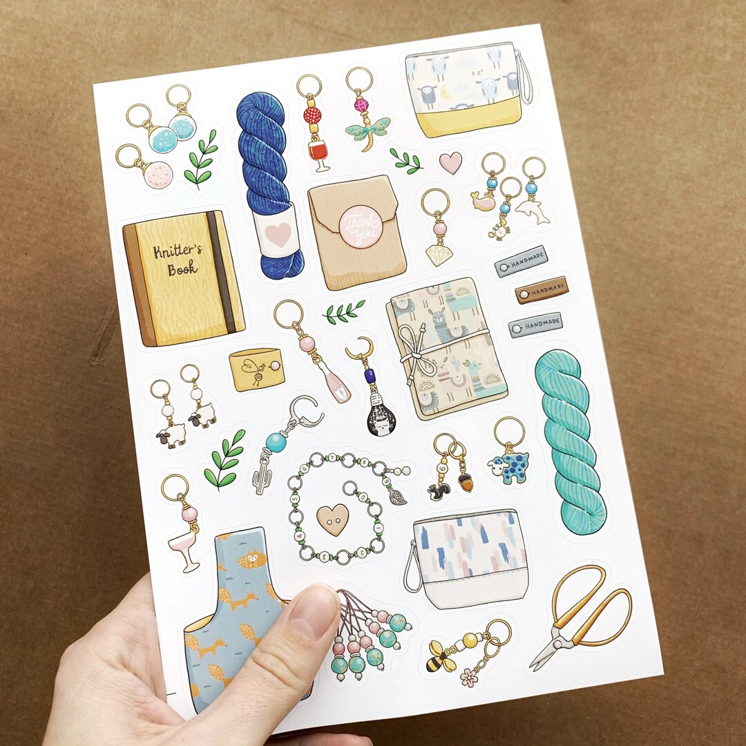 Knitting Sticker Pack for Knitting Planner - Etsy