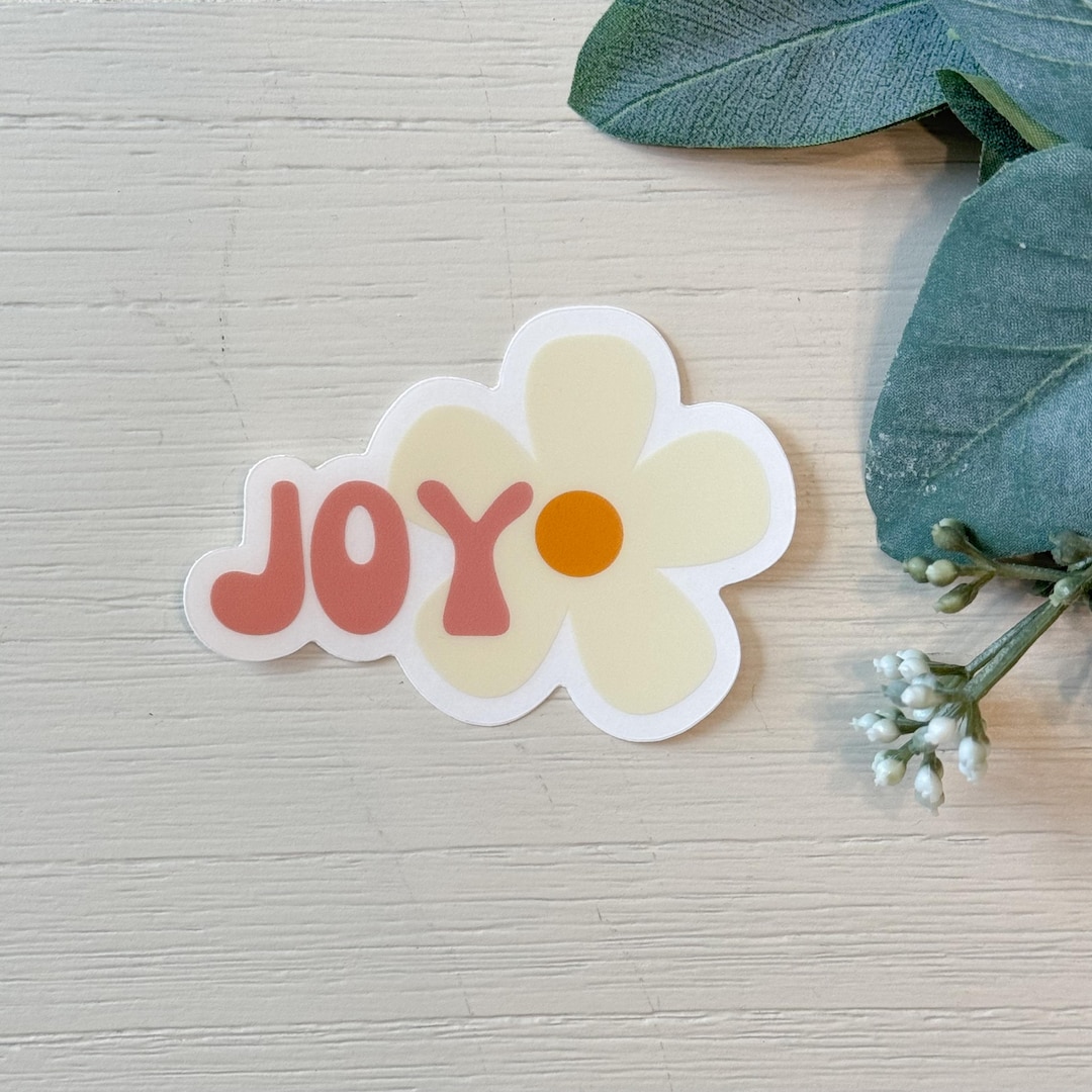 Joy Sticker, Joy, Transparent Sticker, Transparent, Floral Sticker ...